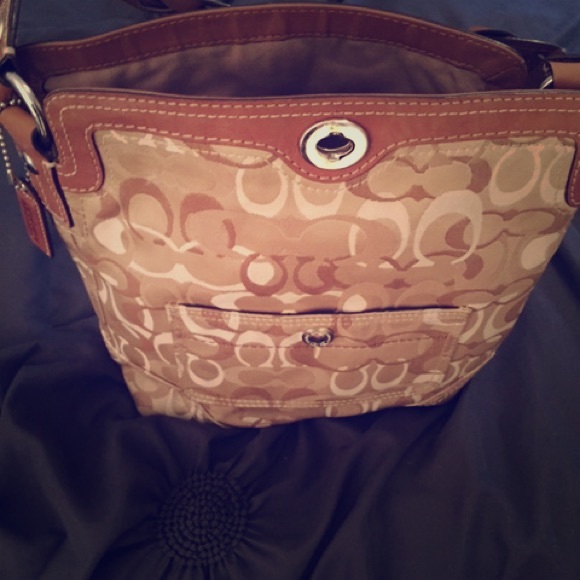 Coach | Bags | Coach Tan Multi Original Logo Purse | Poshmark